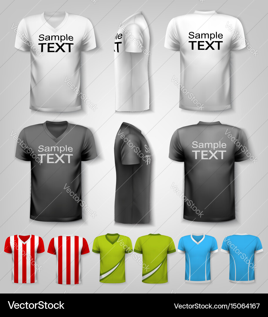 Set colorful male t-shirts Royalty Free Vector Image