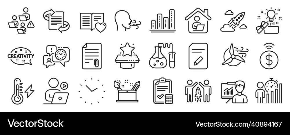 Set of education icons such as teamwork time Vector Image