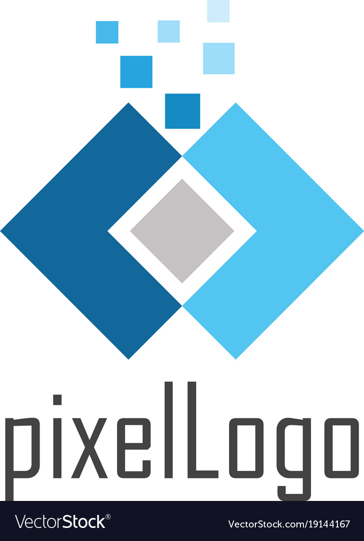 Square pixel logo Royalty Free Vector Image - VectorStock