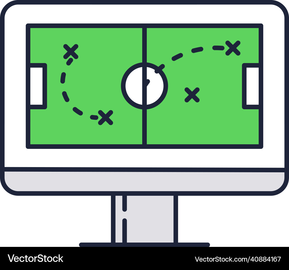 Strategy plan icon sport soccer game field Vector Image