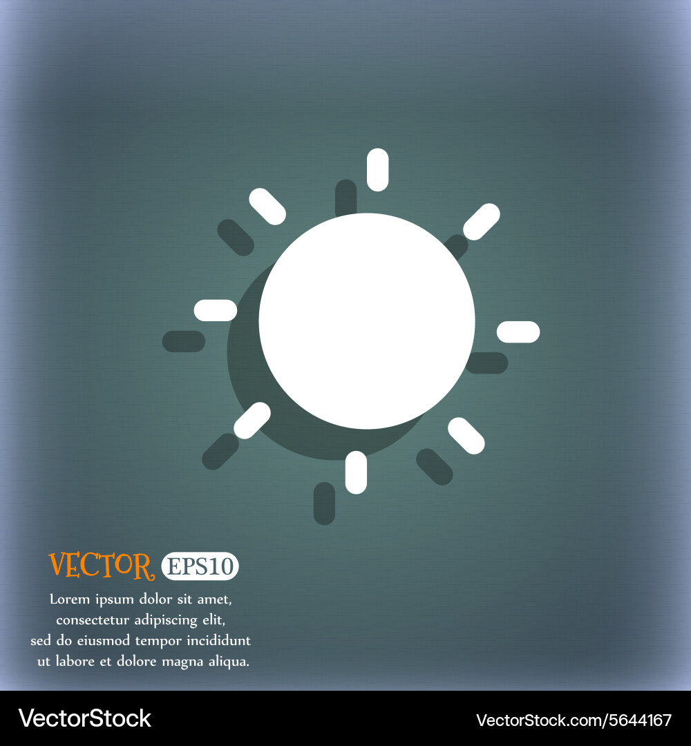 Sun icon symbol on the blue-green abstract Vector Image