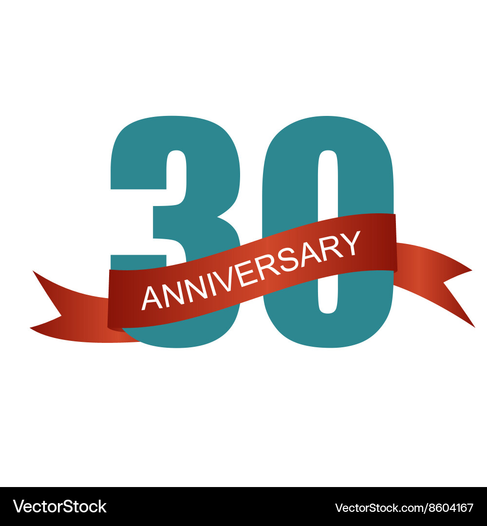 Thirty 30 Years Anniversary Label Sign for your Vector Image