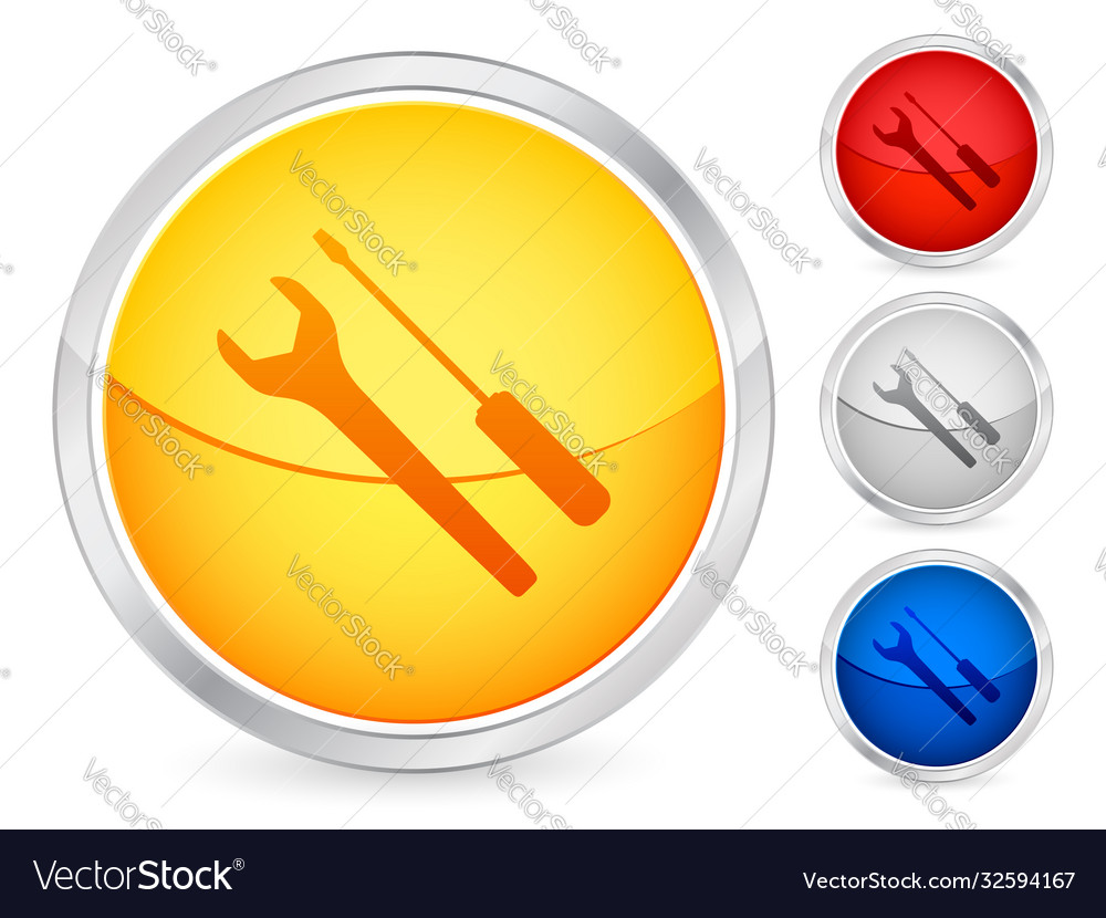 Tools button Royalty Free Vector Image - VectorStock