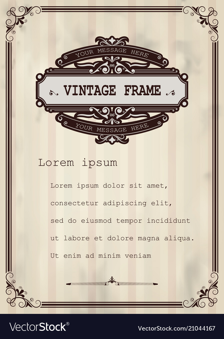 Vintage frame Royalty Free Vector Image - VectorStock