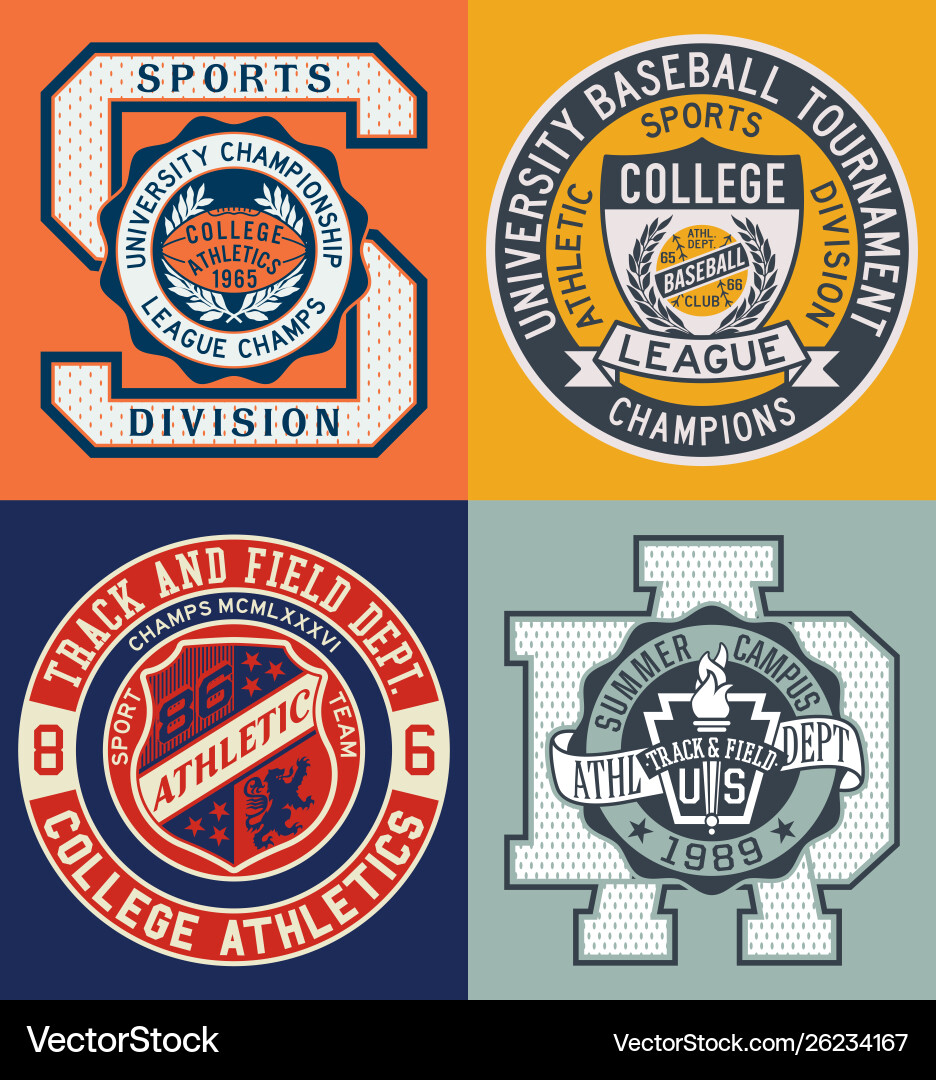 Vintage sporting college athletic department Vector Image