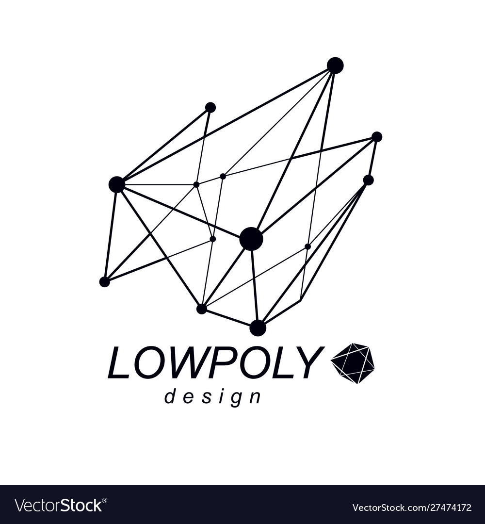 3d Origami Abstract Mesh Object Abstract Design Vector Image