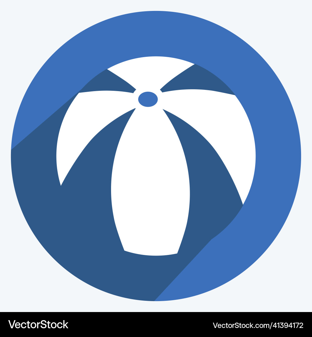 Ball icon in trendy long shadow style isolated Vector Image