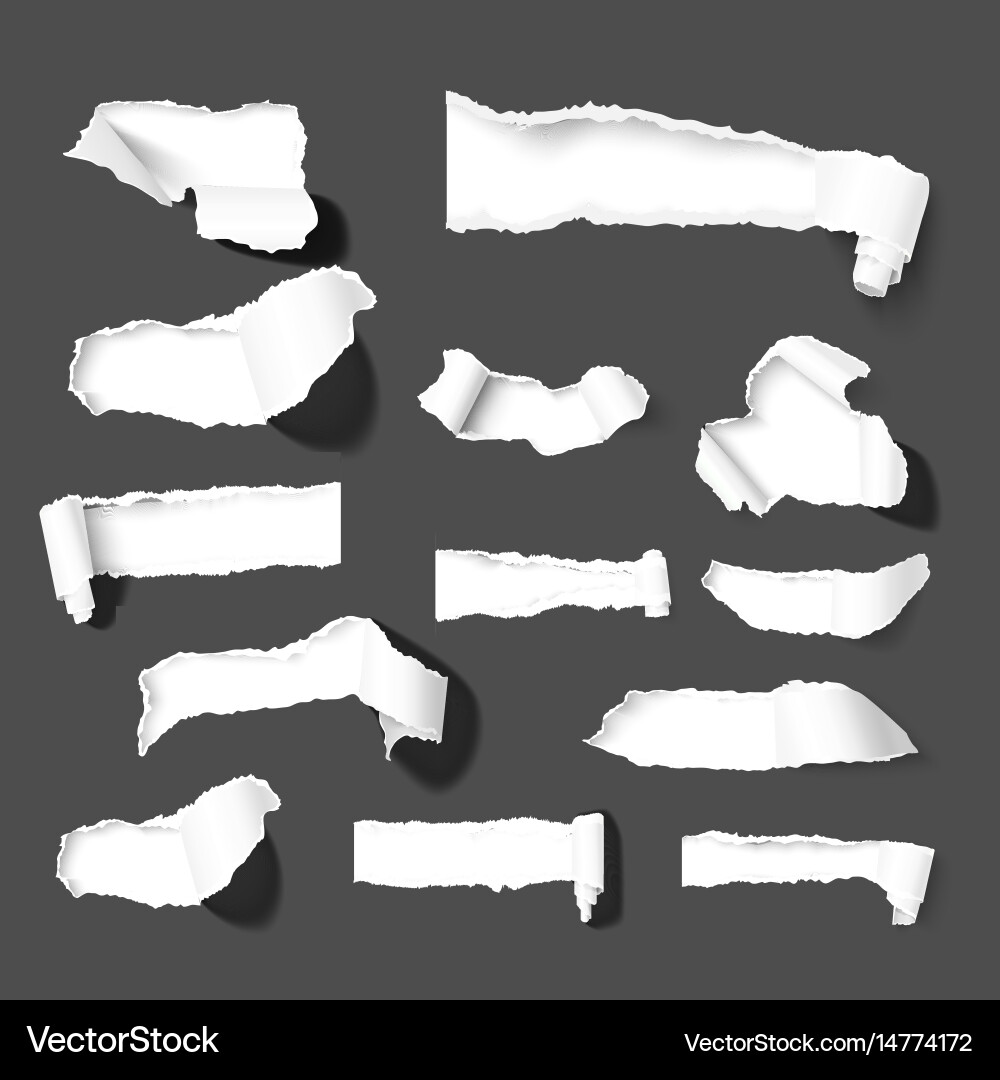 Big collection of torn paper Royalty Free Vector Image