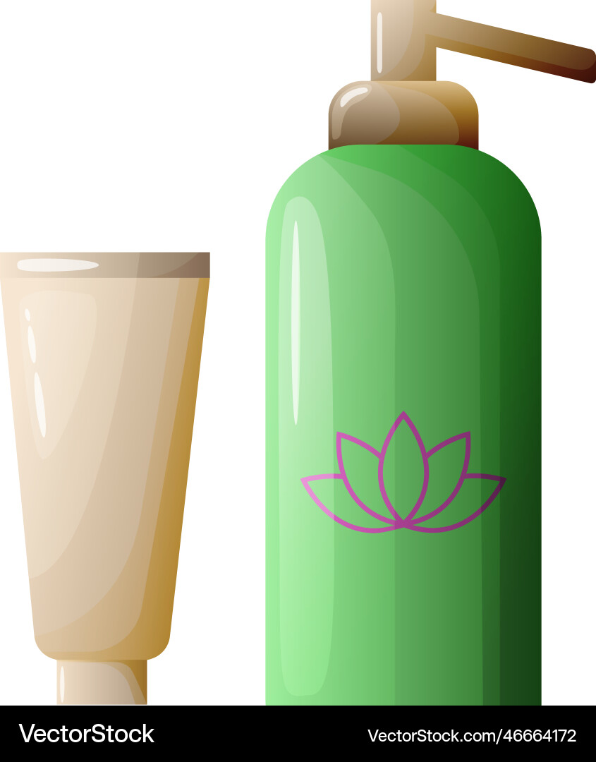 Bottles of sunscreen and lotion Royalty Free Vector Image
