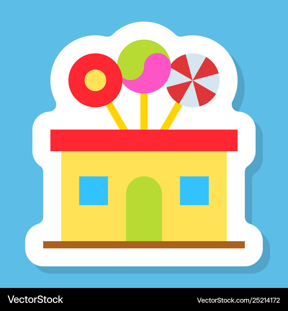 Candy shop sticker isolated flat stye icon Vector Image