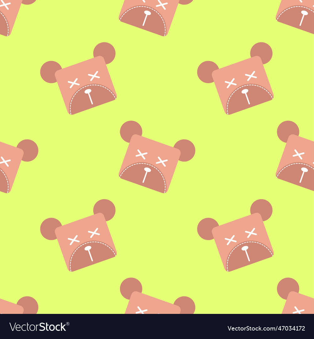 Cartoon bear seamless pattern background Vector Image