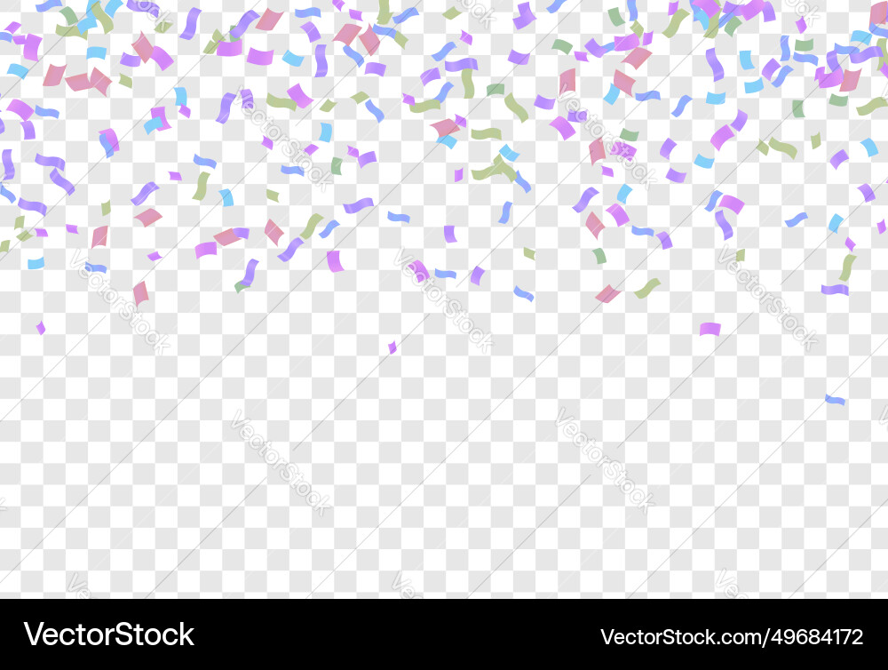 Colorful confetti on transparent background Vector Image