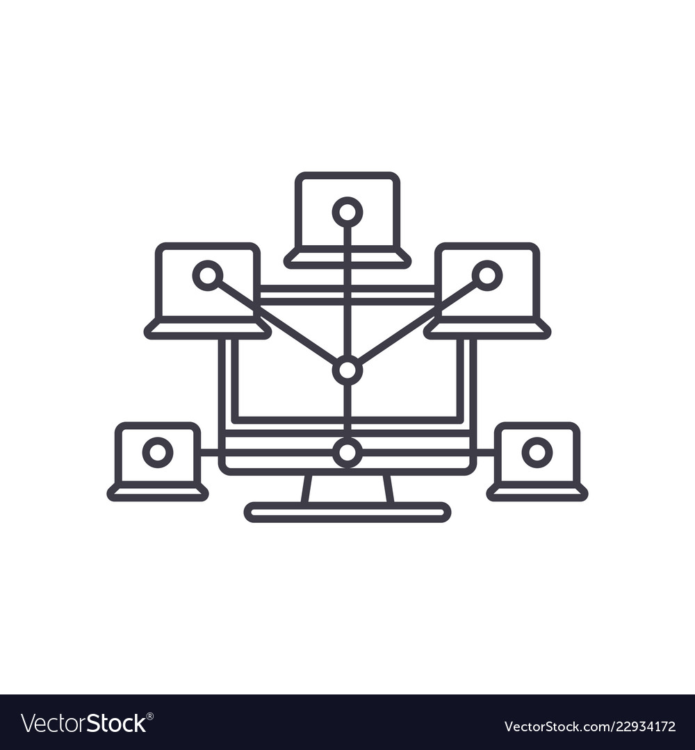 Computer network line icon concept Royalty Free Vector Image Computer network line icon concept Royalty Free Vector Image