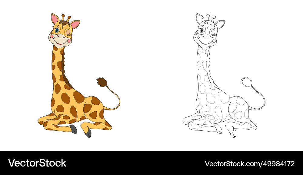 Cute cartoon animal giraffe Royalty Free Vector Image