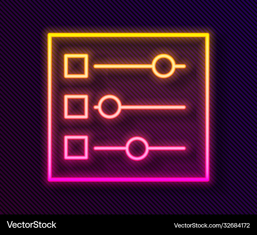 Glowing neon line car settings icon isolated Vector Image