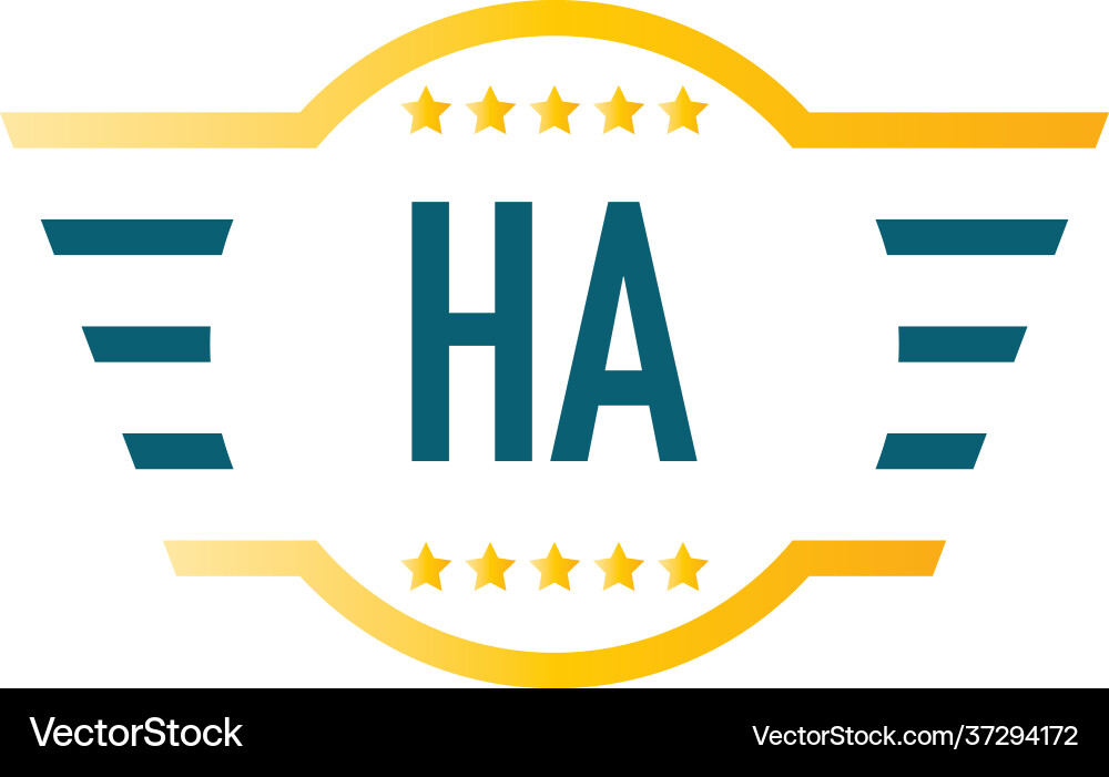 Initial letter ha wing logo design template Vector Image