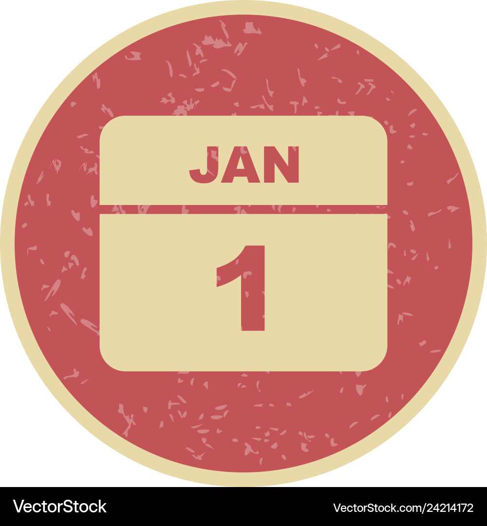 January 1st date on a single day calendar Vector Image