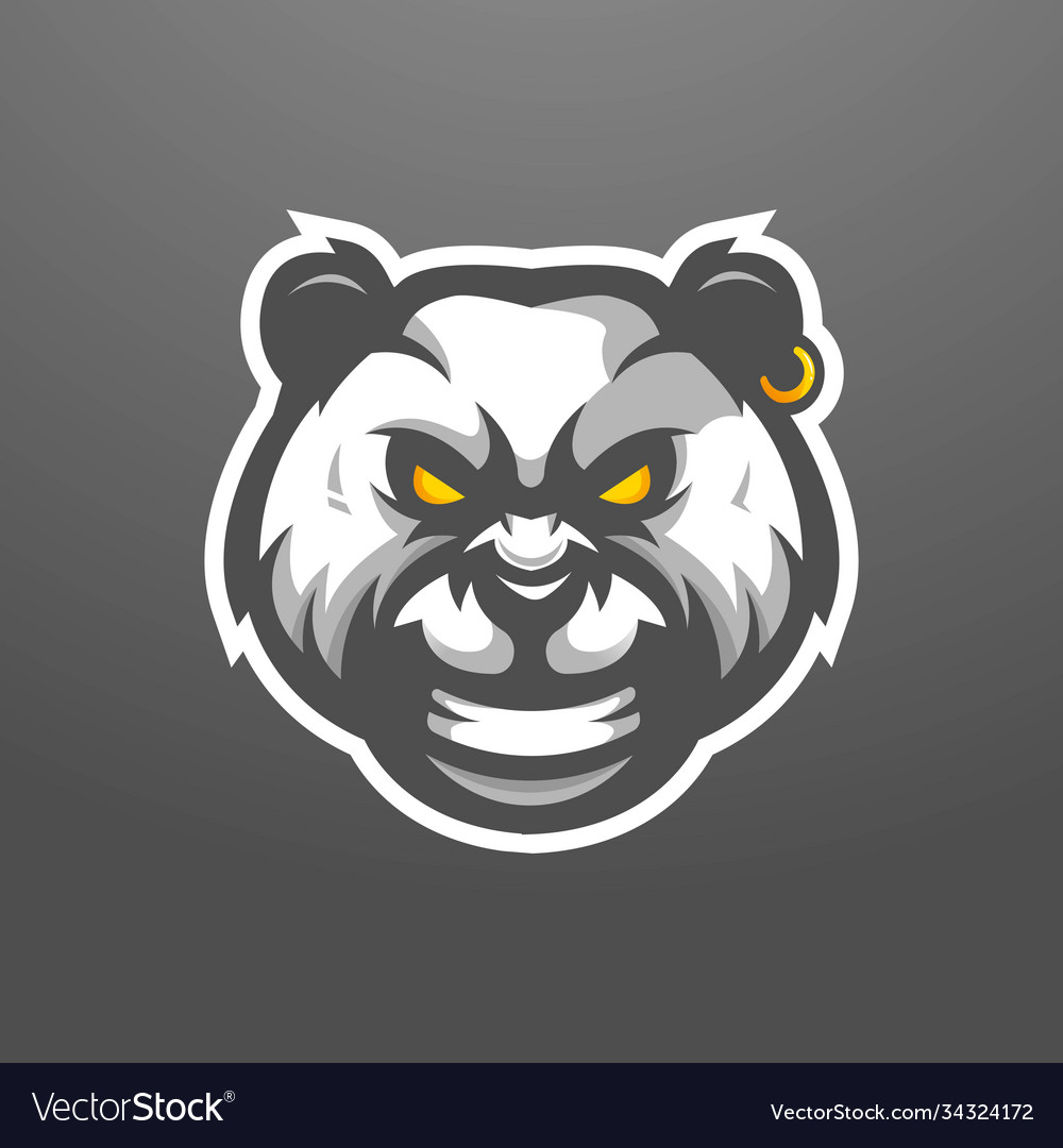 Panda mascot logo design with modern Royalty Free Vector