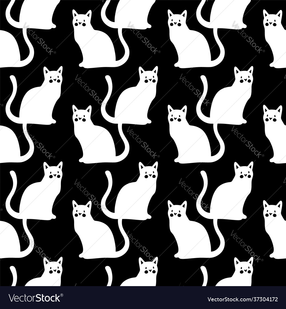 Seamless pattern with cute kittens creative Vector Image