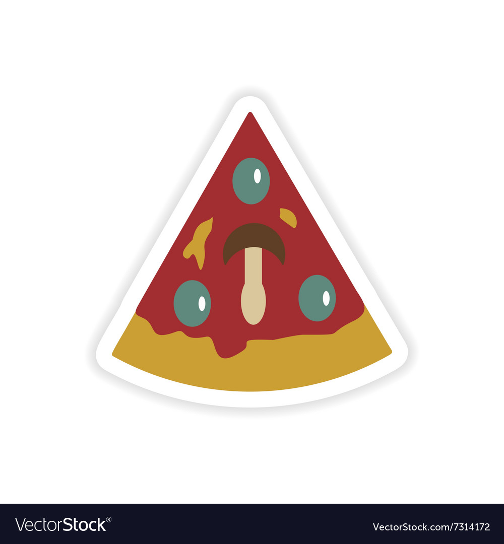 Stylish Paper Sticker On White Background Slice Vector Image