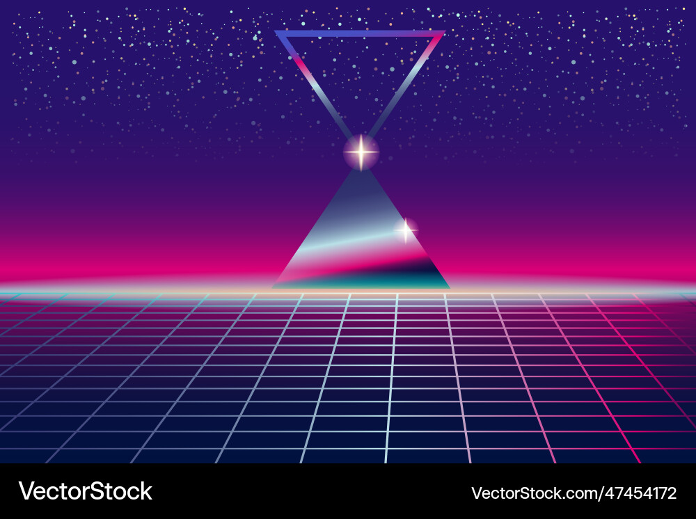 Synthwave retro banner vaporwave aesthetic Vector Image