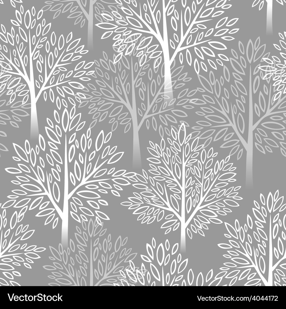 Tree seamless pattern Royalty Free Vector Image
