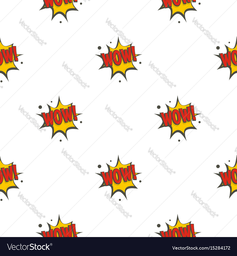 Wow comic text speech bubble pattern seamless Vector Image