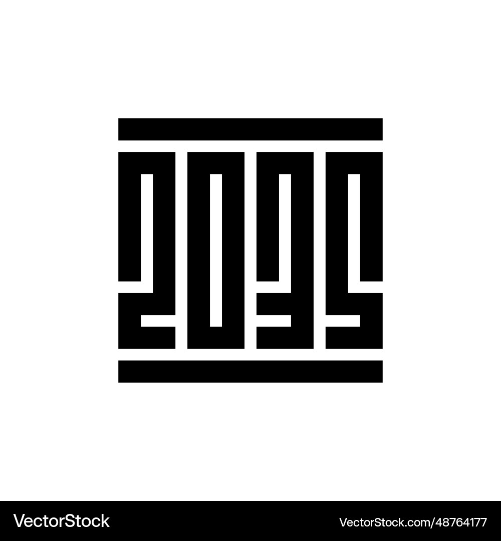 2035 happy new year logo text design Royalty Free Vector