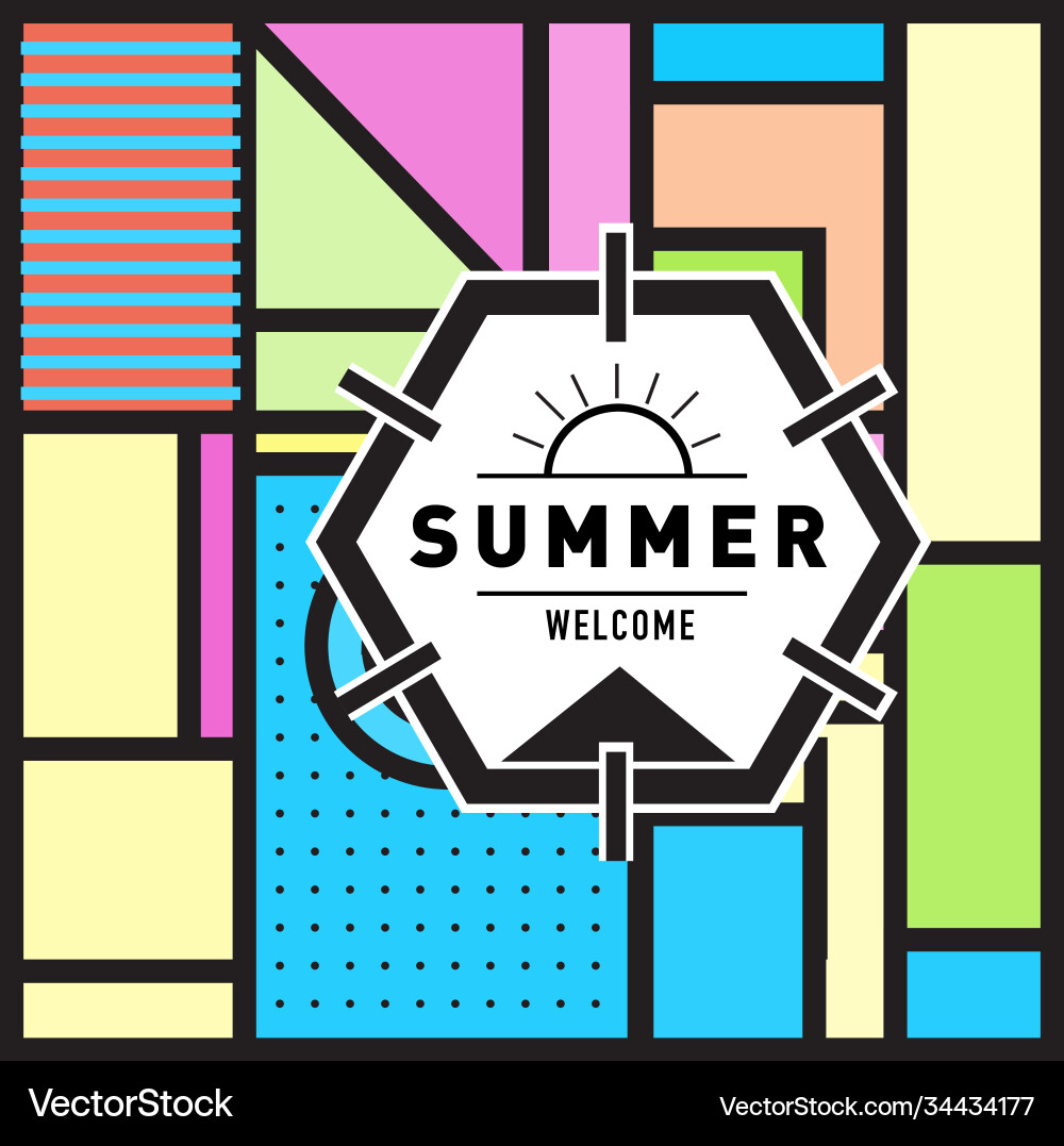 Abstract geometric summer poster and banner Vector Image