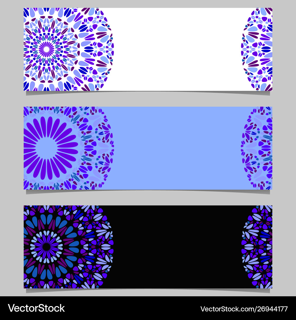 Abstract horizontal floral mandala banner Vector Image