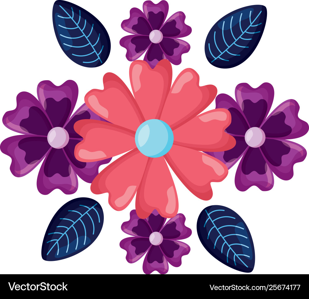 Arrangement floral flowers Royalty Free Vector Image