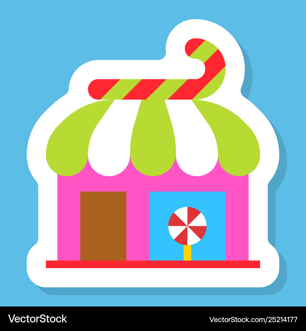 Candy shop sticker isolated flat stye icon Vector Image