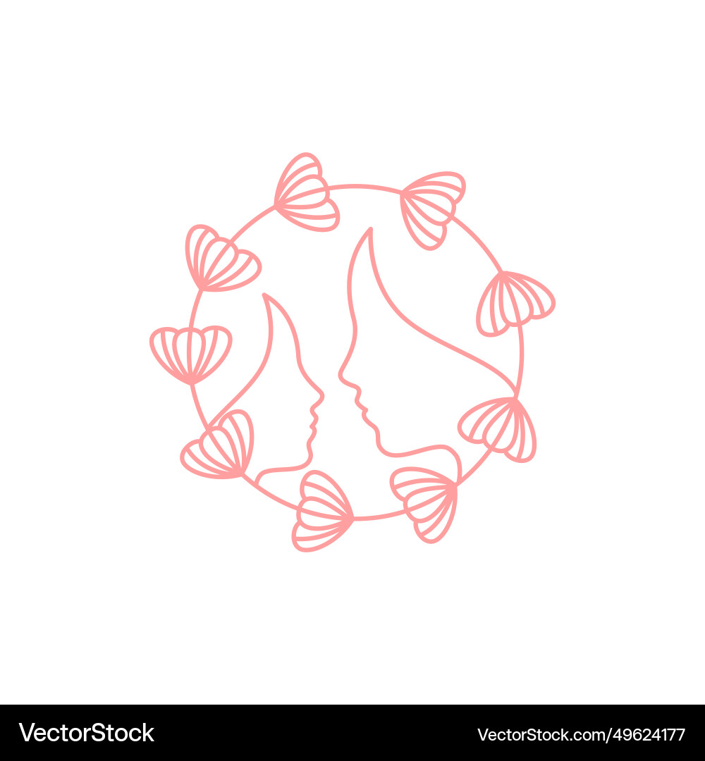 Female flower florist logo design image Royalty Free Vector