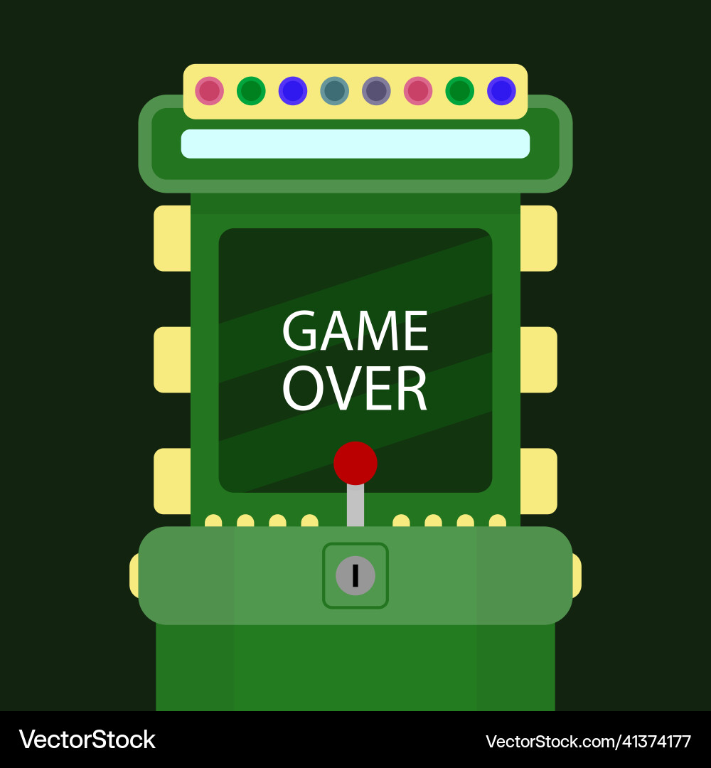 Game over arcade banner end of playing Royalty Free Vector