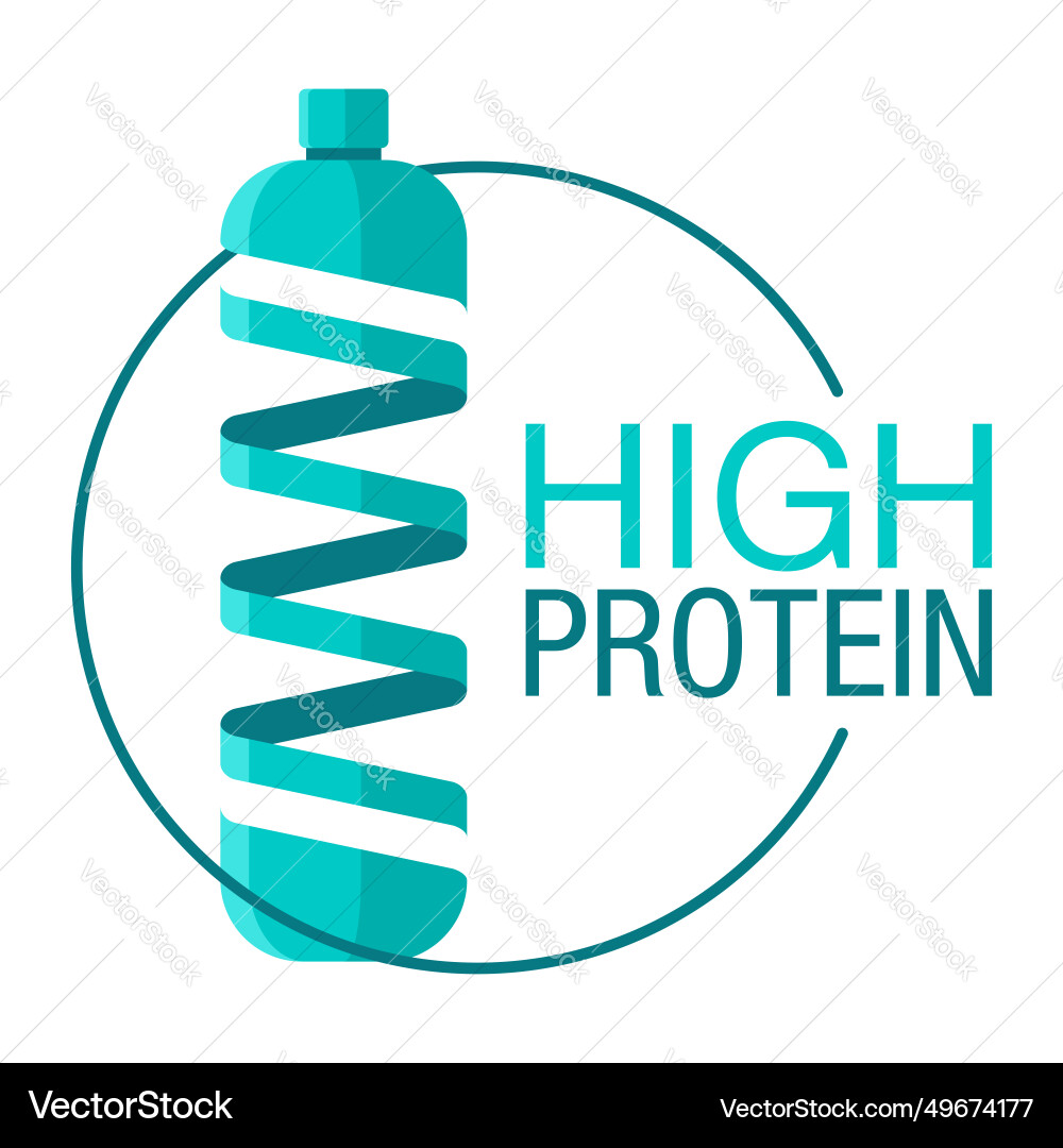 High protein drink icon - bottle and spiral Vector Image