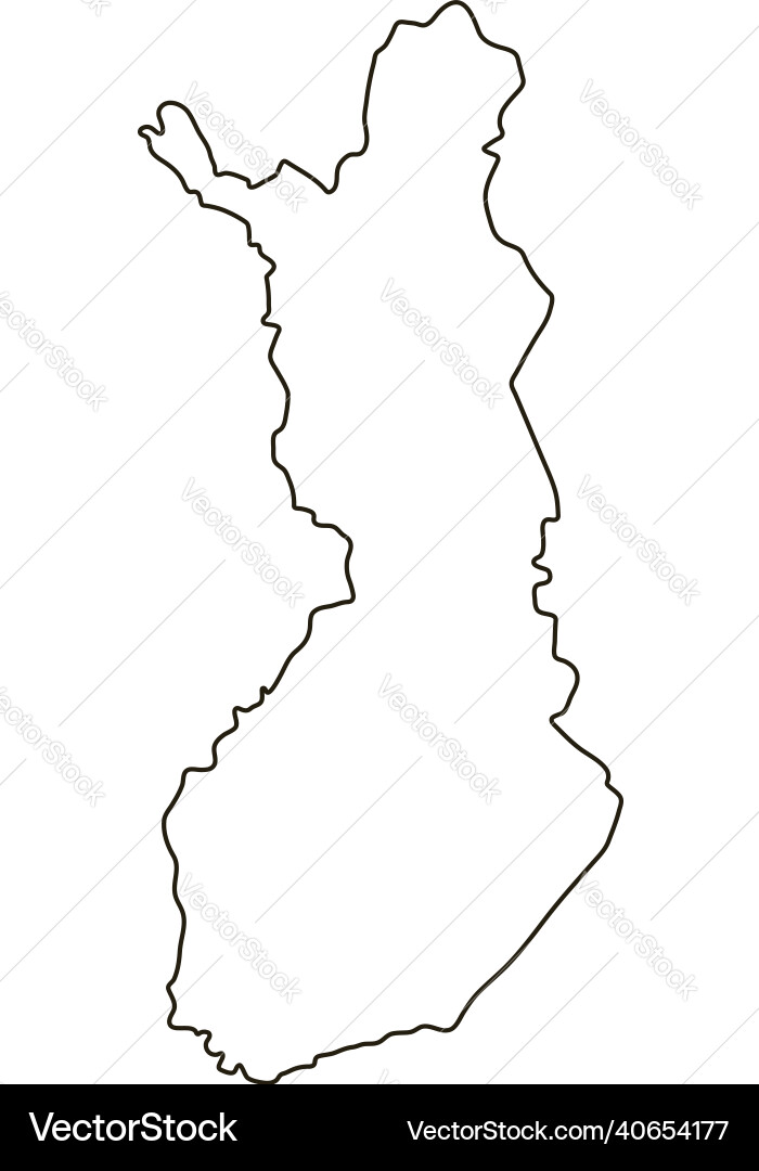 Map of finland outline Royalty Free Vector Image