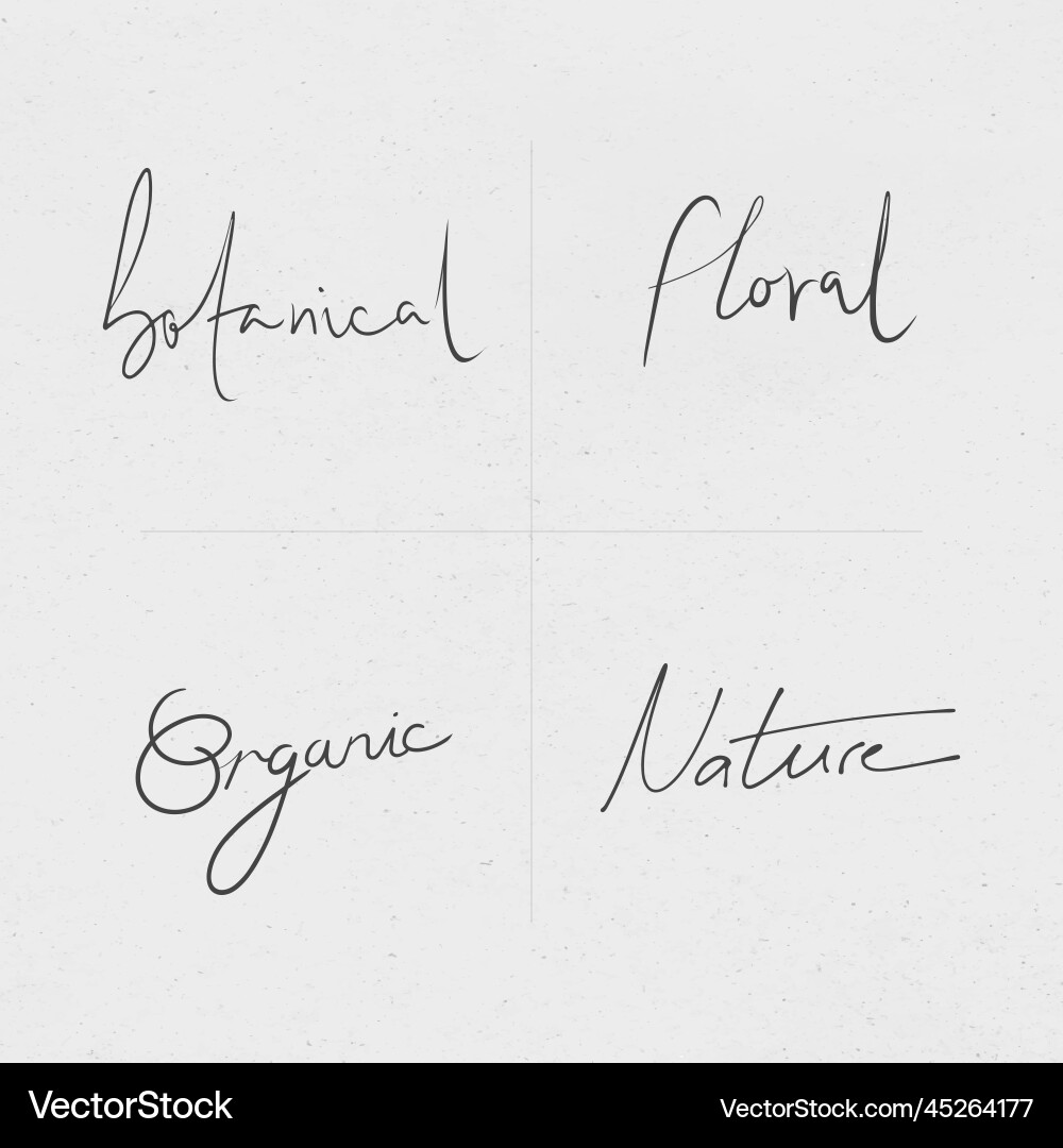 Nature words in minimal handwritten typography Vector Image