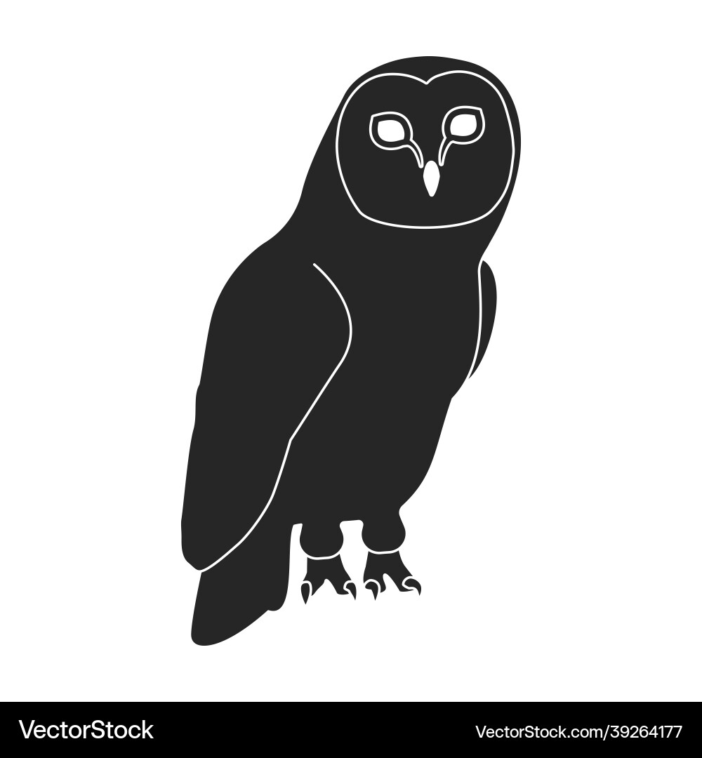Owl bird black of icon Royalty Free Vector Image