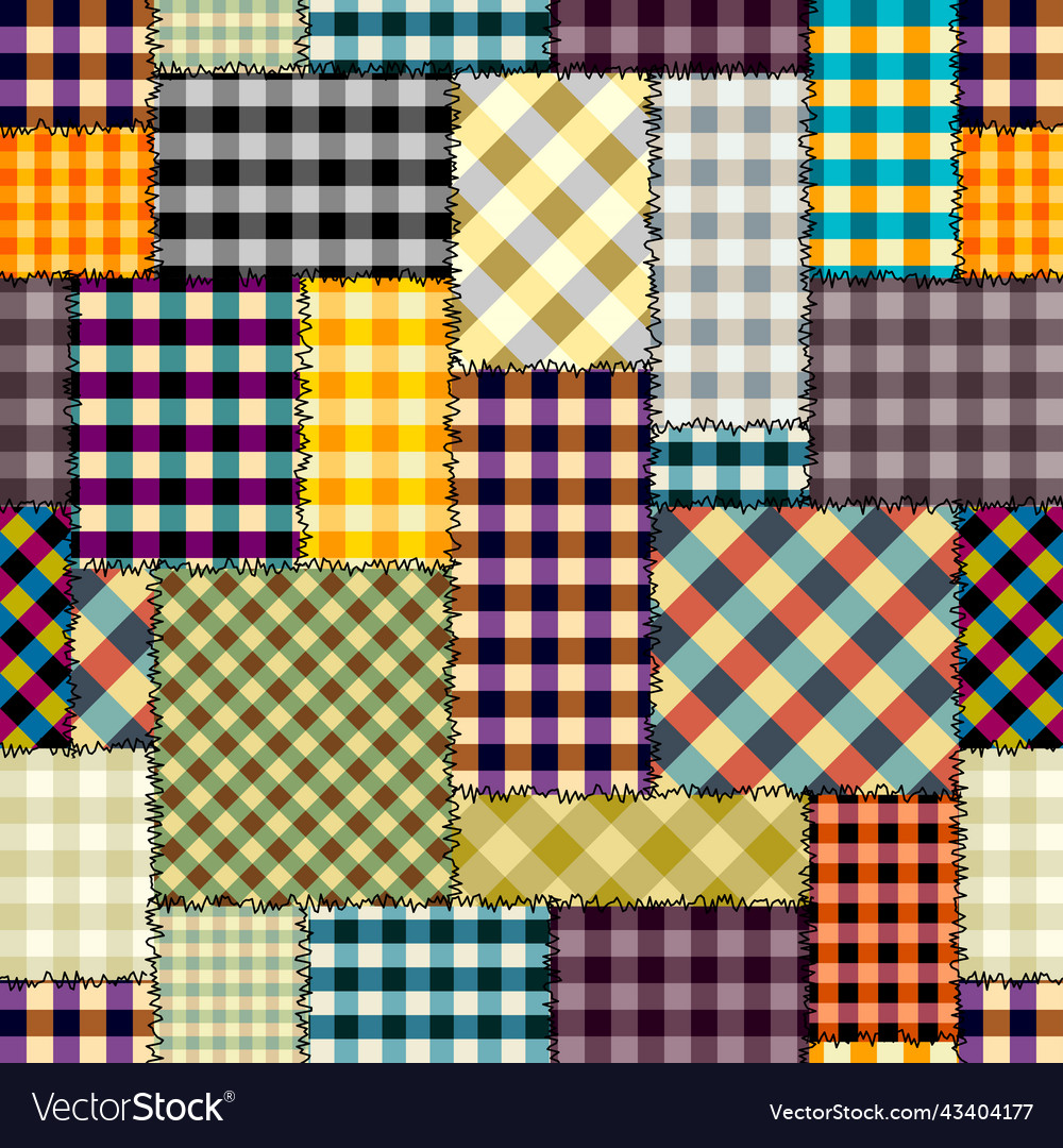 Patchwork textile pattern seamless quilting Vector Image