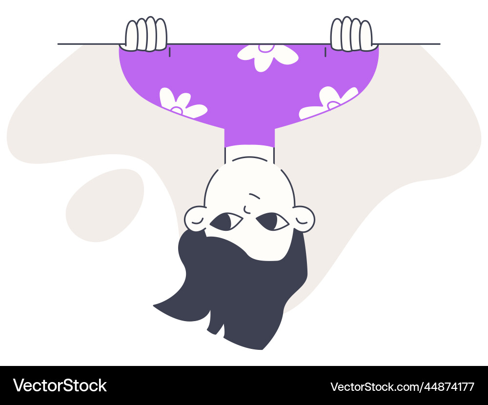 Peeping spying girl cute curious child linear Vector Image