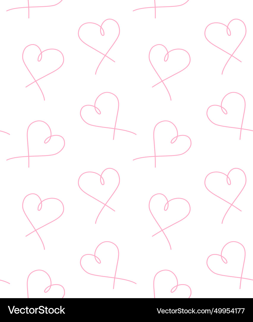 Seamless pattern of hand drawn pink heart Vector Image