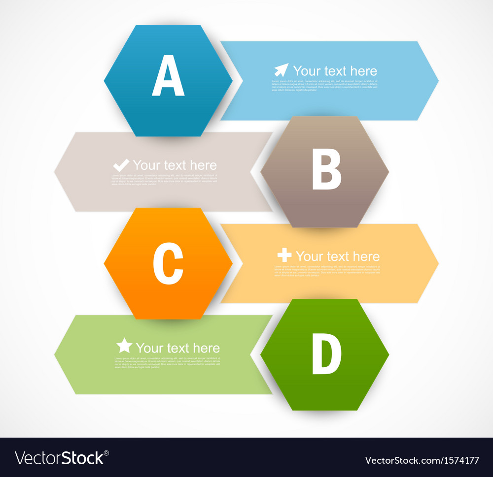 Set of banners with hexagons infographic design Vector Image