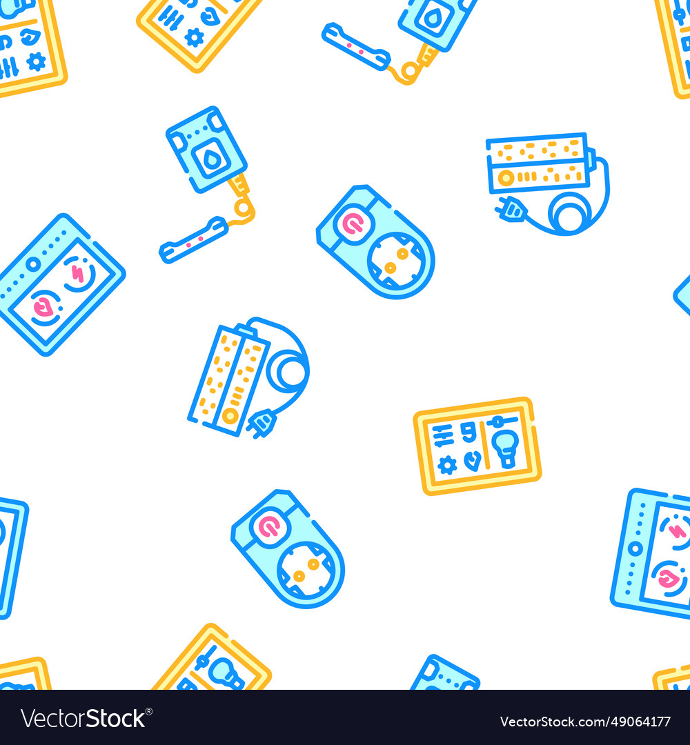Smart home control seamless pattern Royalty Free Vector