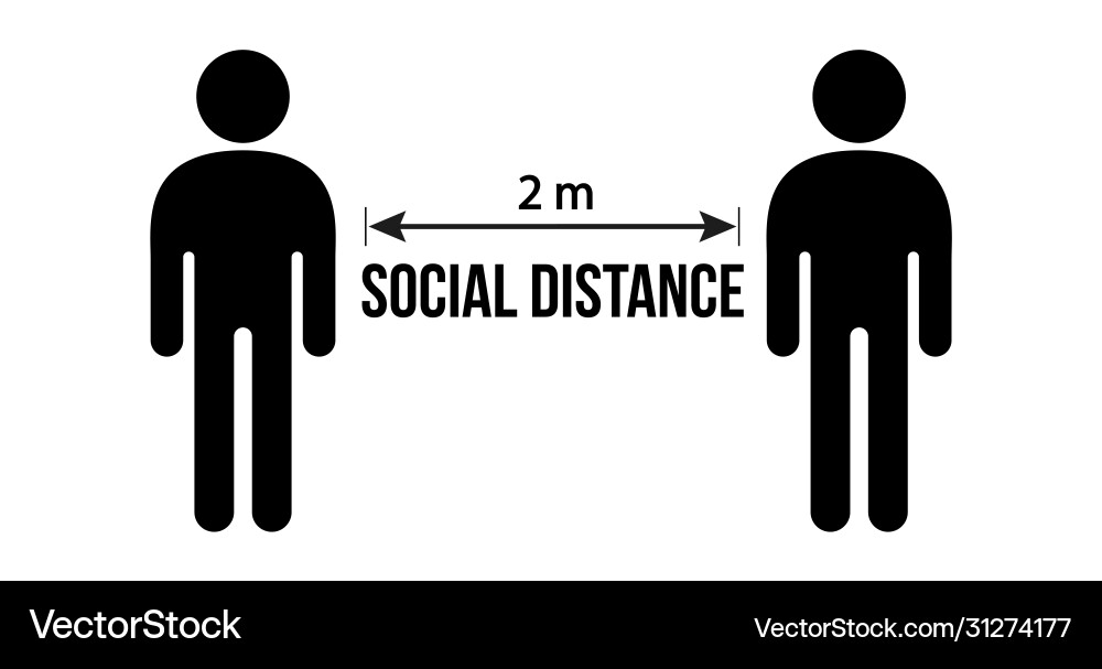 Social distancing icon covid19 - 19 Royalty Free Vector