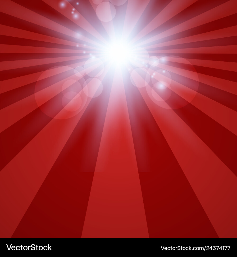 Sun radiation retro red background vintage Vector Image