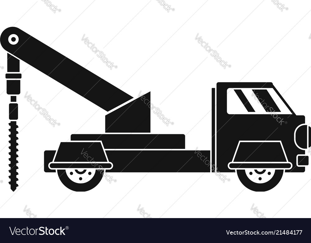Truck drill icon simple style Royalty Free Vector Image Truck drill icon simple style Royalty Free Vector Image
