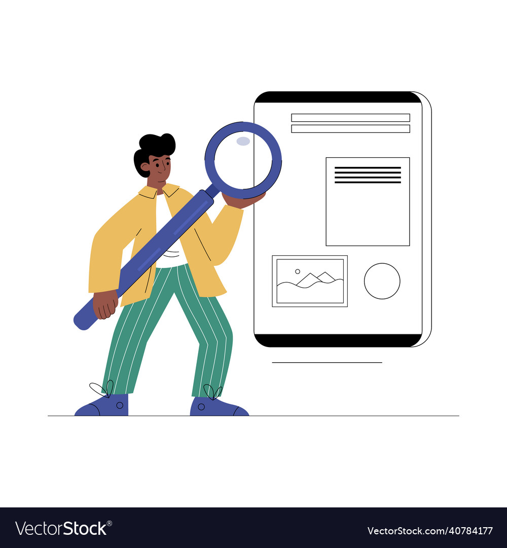 Ui ux designer develops site or app interface Vector Image