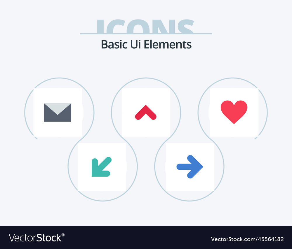 Basic Ui Elements Flat Icon Pack 5 Icon Design Vector Image