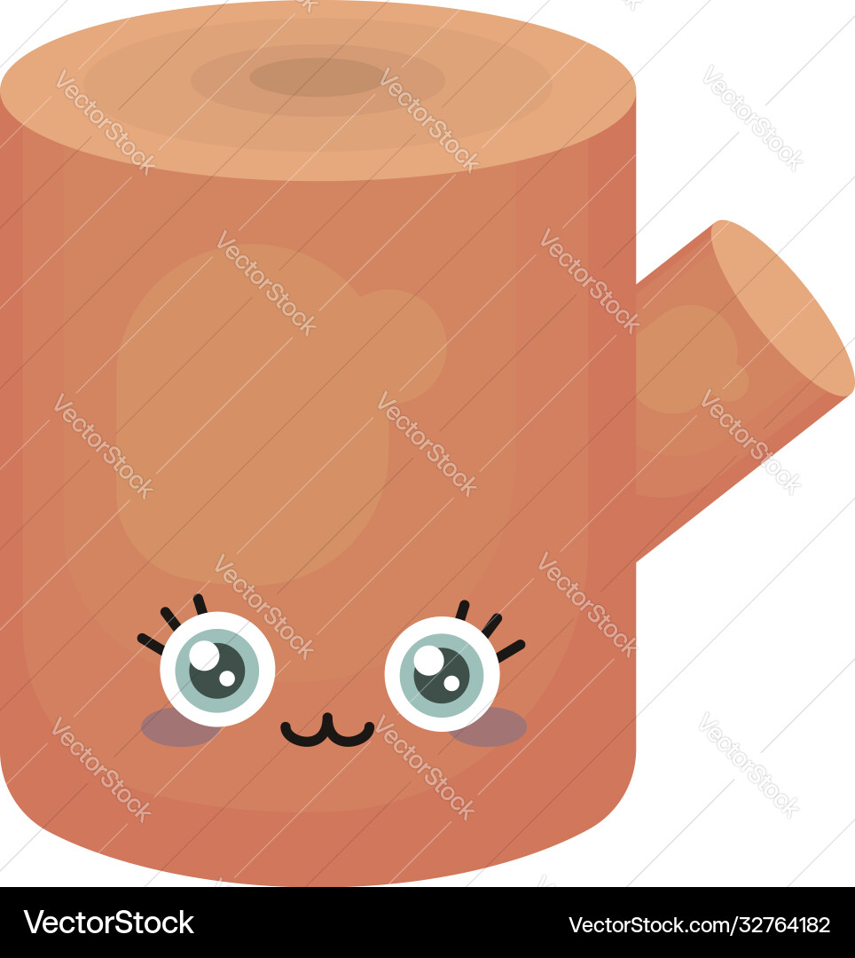 Cute wooden log on white background Royalty Free Vector