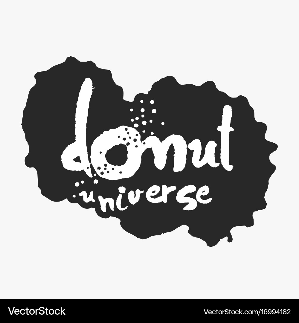 Donut universe in an ink blot Royalty Free Vector Image